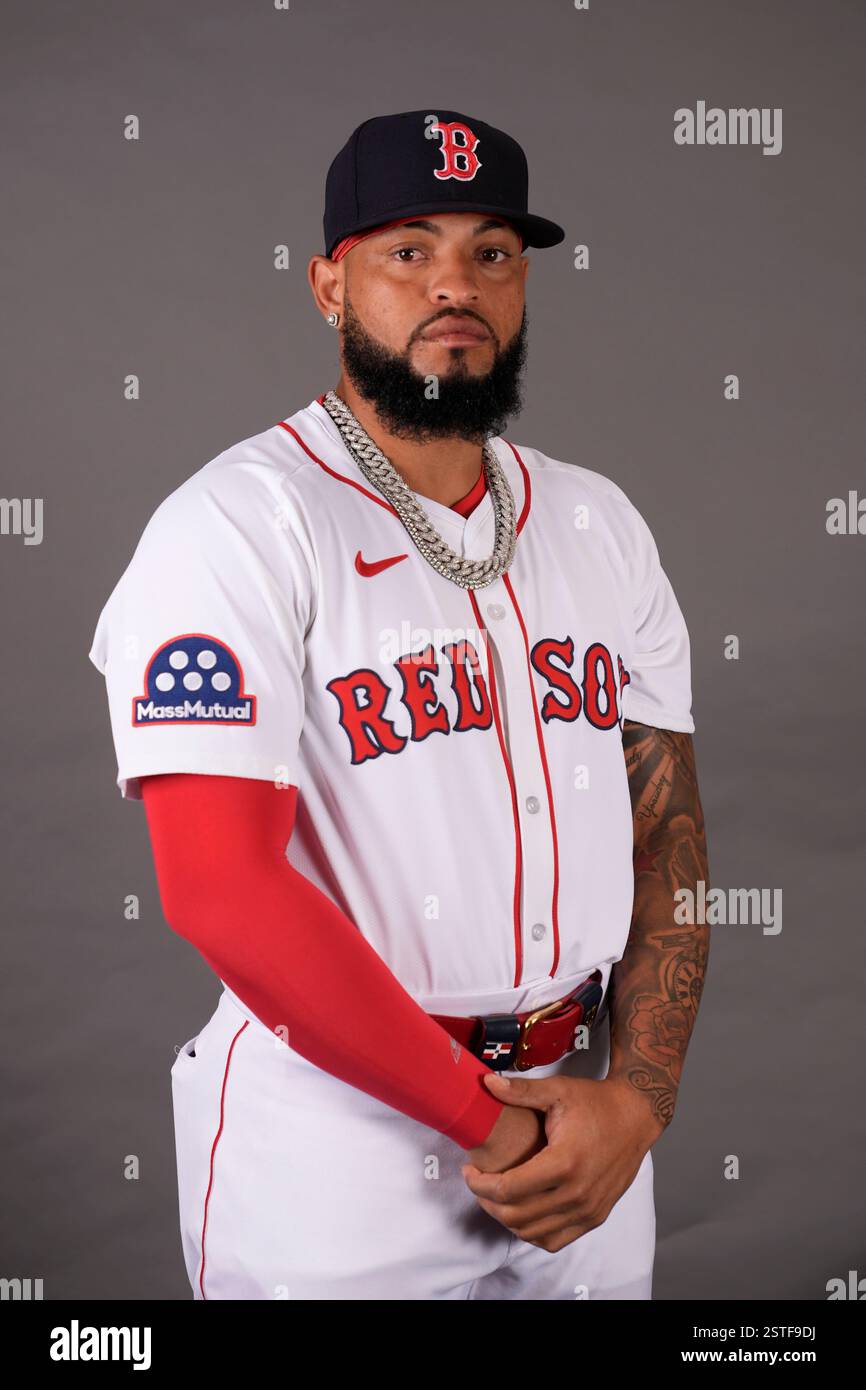 Boston Red Sox pitcher Luis Guerrero poses during photo day at the team ...