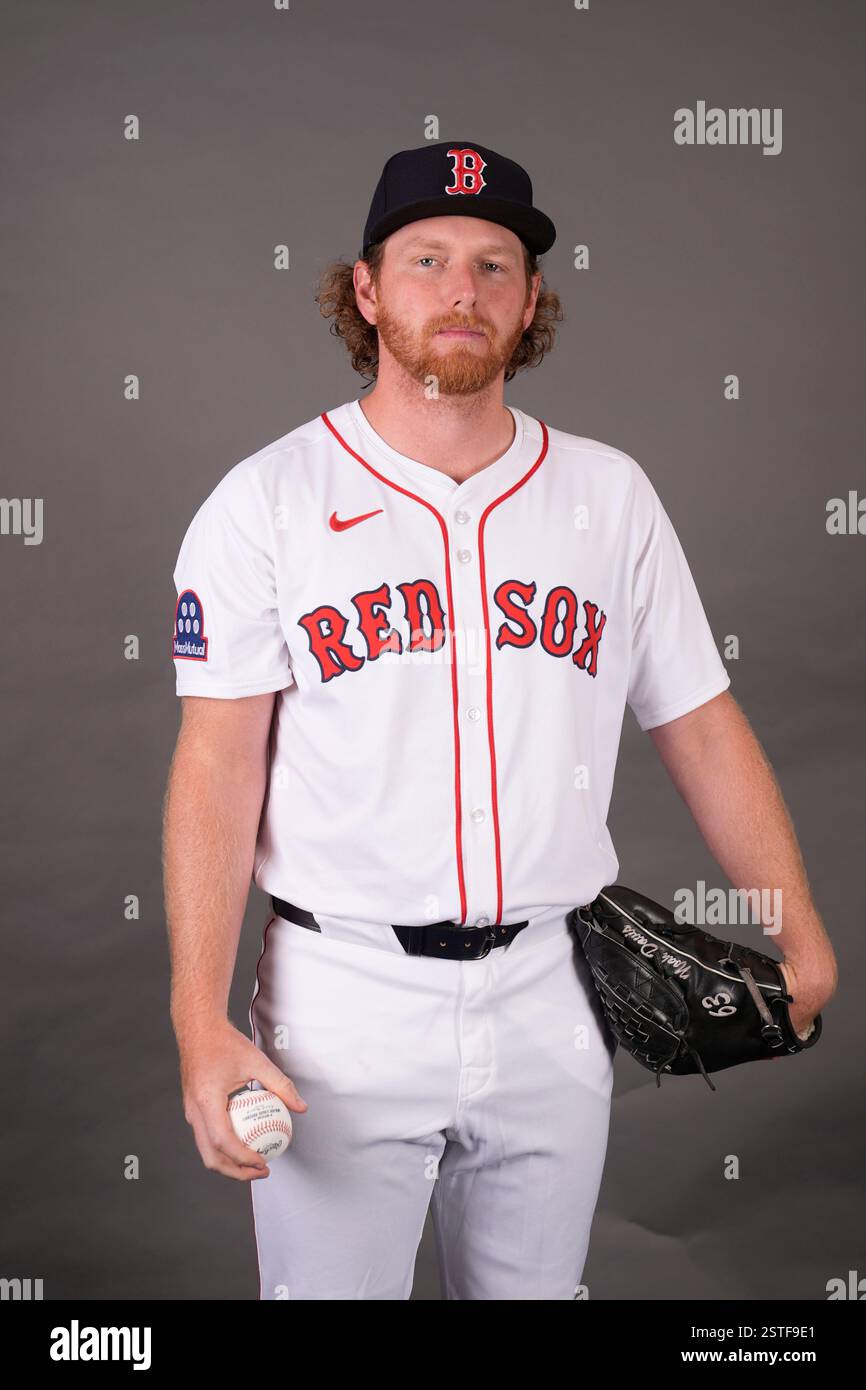 Boston Red Sox pitcher Noah Davis poses during photo day at the team's ...