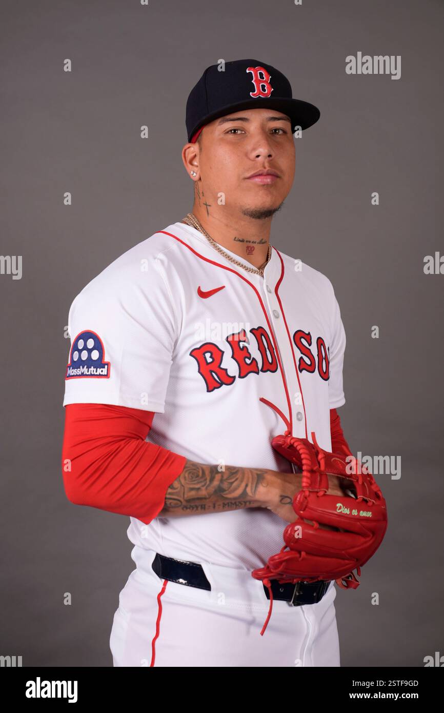 Boston Red Sox pitcher Bryan Mata poses during photo day at the team's ...