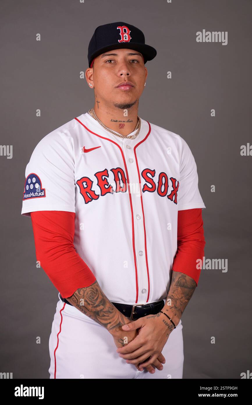 Boston Red Sox pitcher Bryan Mata poses during photo day at the team's training facility during ...