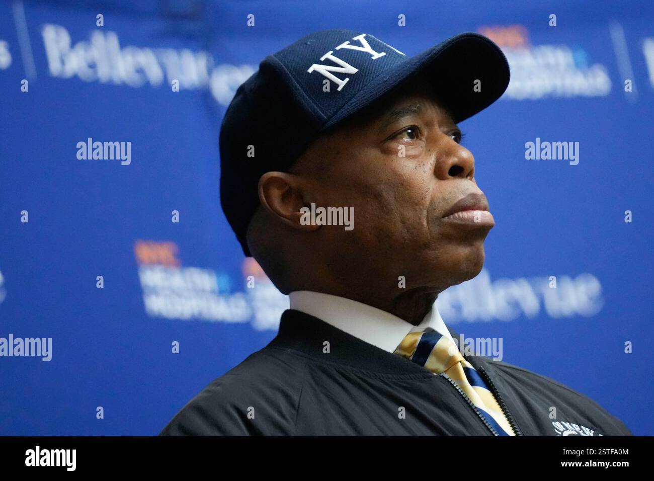 New York City mayor Eric Adams attends a news conference about a police ...