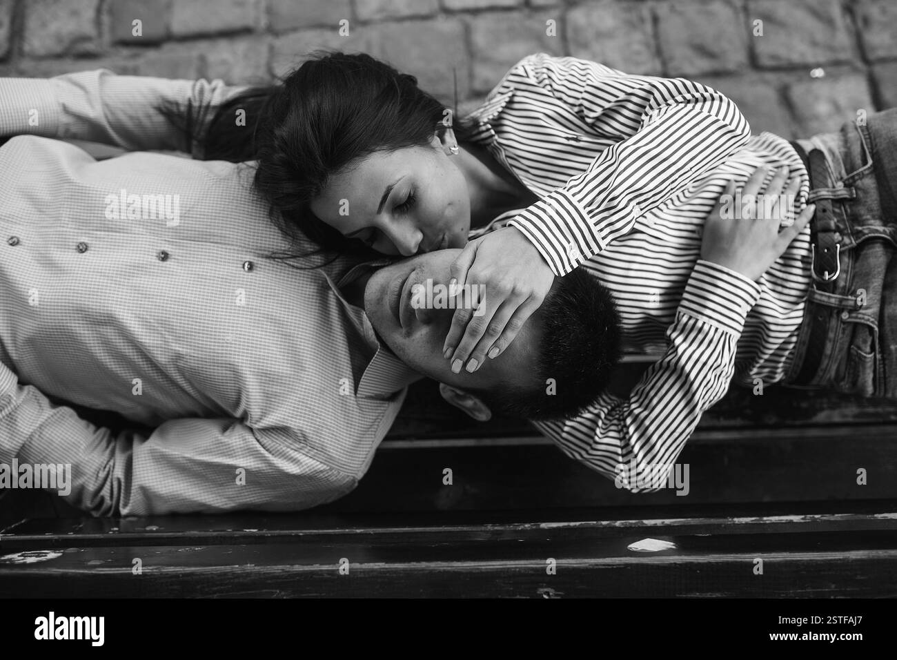 Cute loving couple laughing hi-res stock photography and images - Alamy