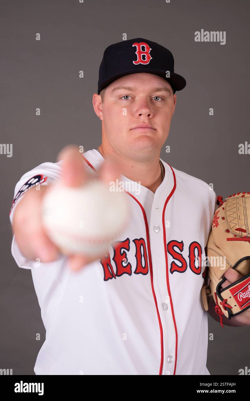 Boston Red Sox pitcher Richard Fitts poses during photo day at the team ...