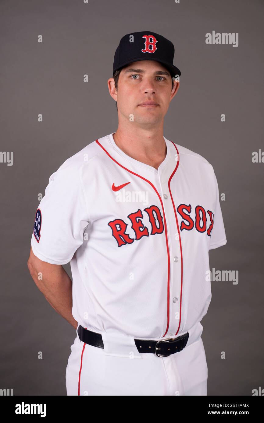 Boston Red Sox pitcher Robert Stock poses during photo day at the team ...