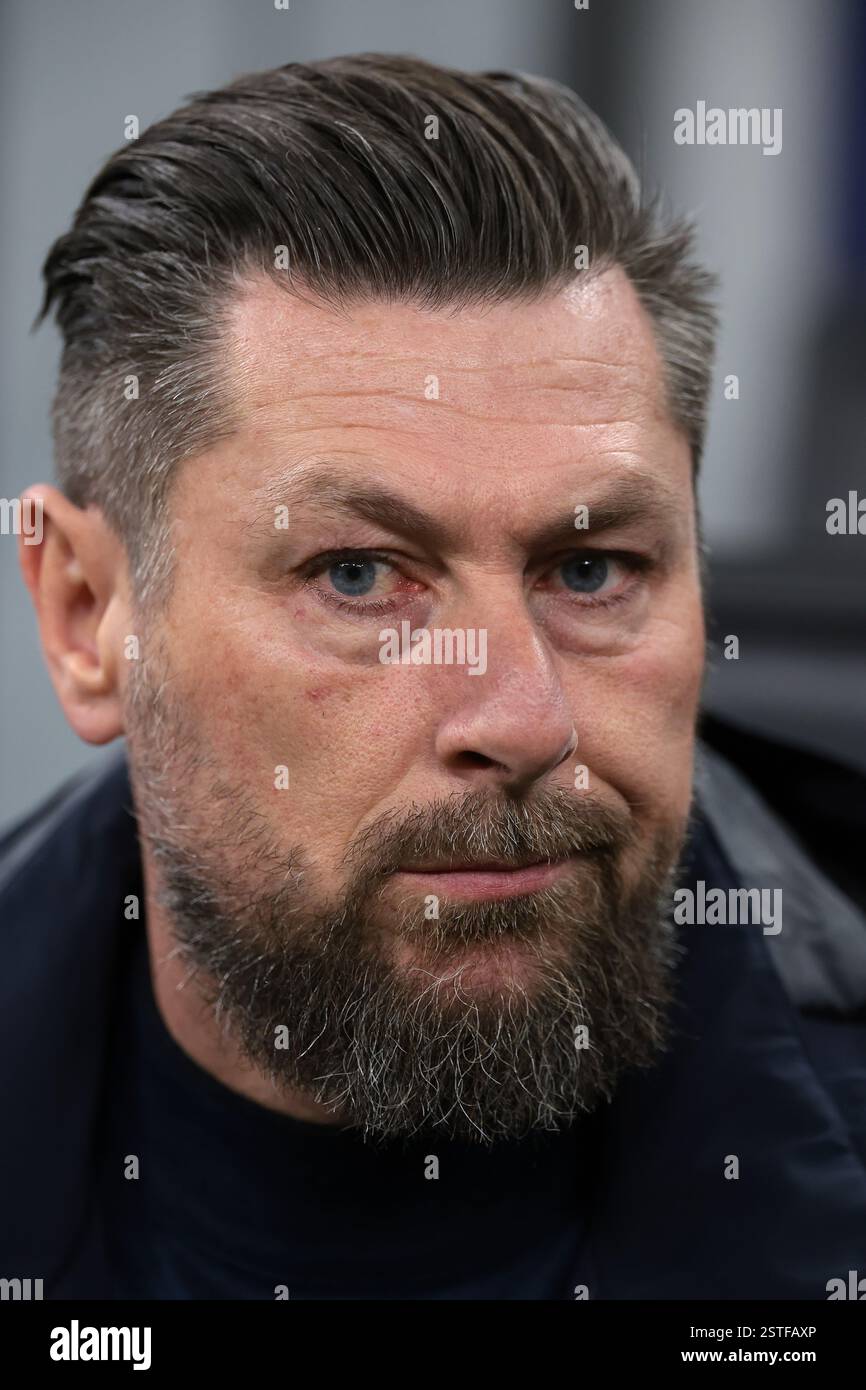 Milan, Italy. 18th Feb, 2025. Pascal Bosschaart Head coach of Feyenoord ...