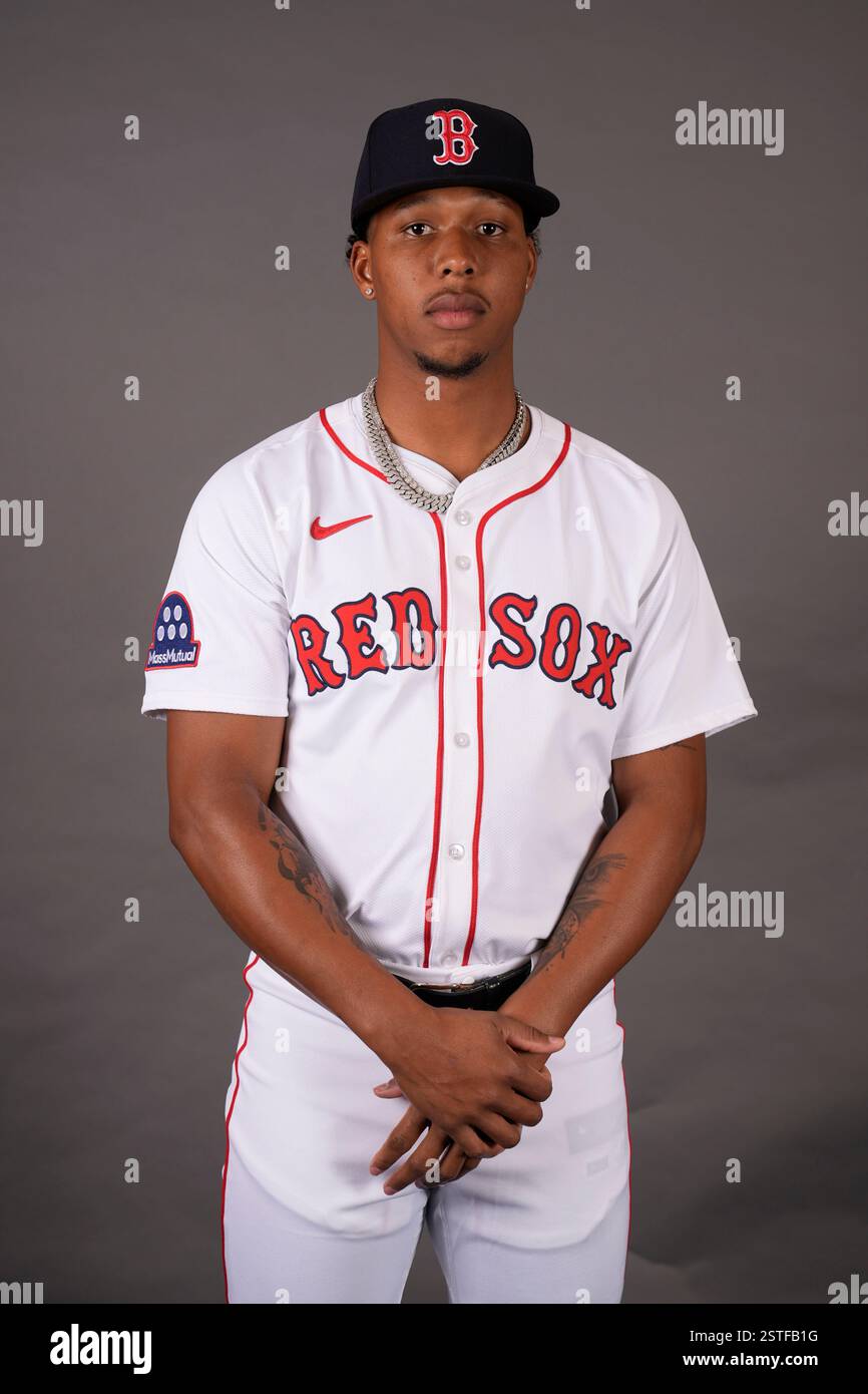Boston Red Sox pitcher Brayan Bello poses during photo day at the team ...