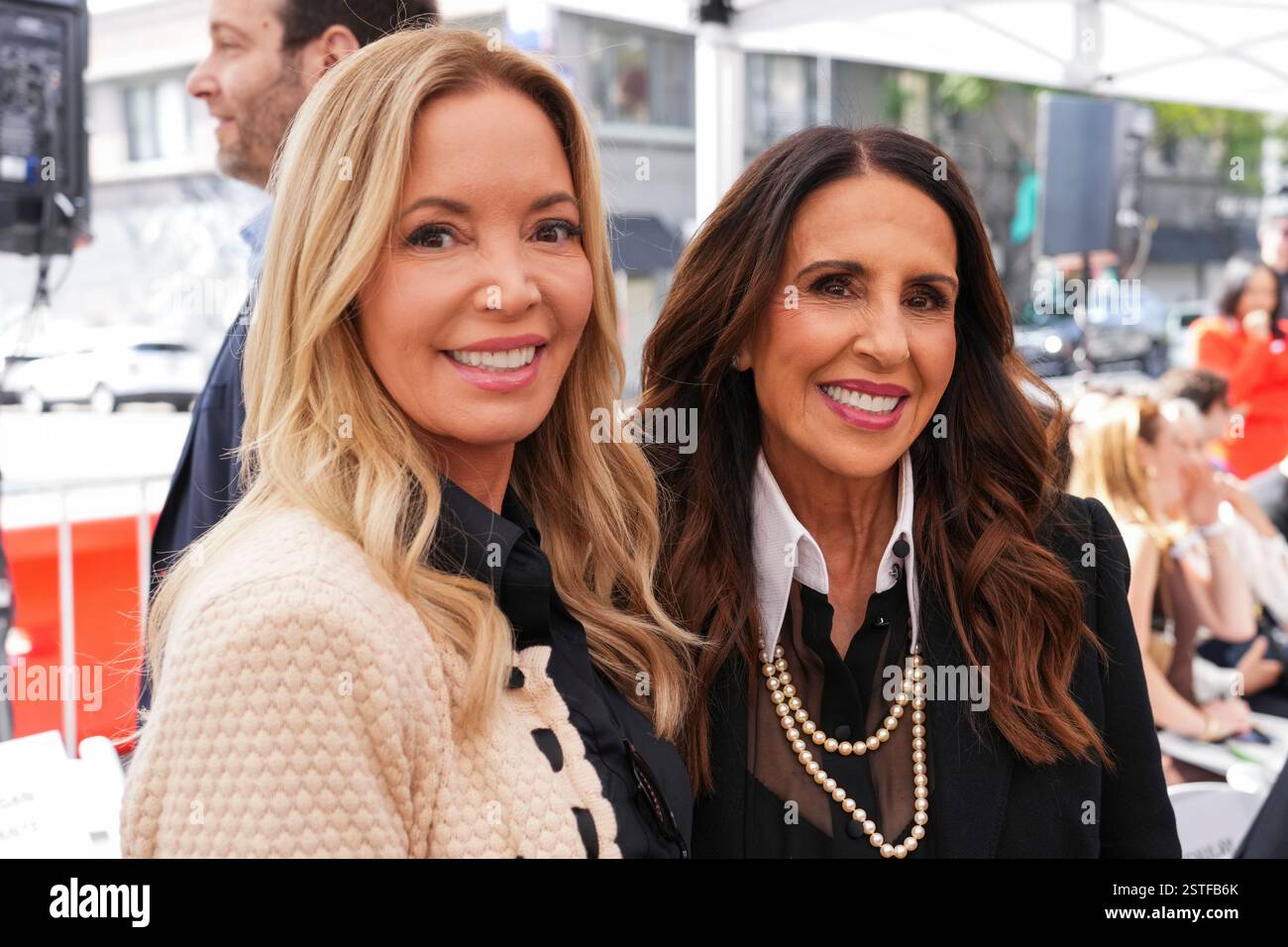 Jeanie Buss, left, and Linda Rambis attend a ceremony honoring Mindy ...