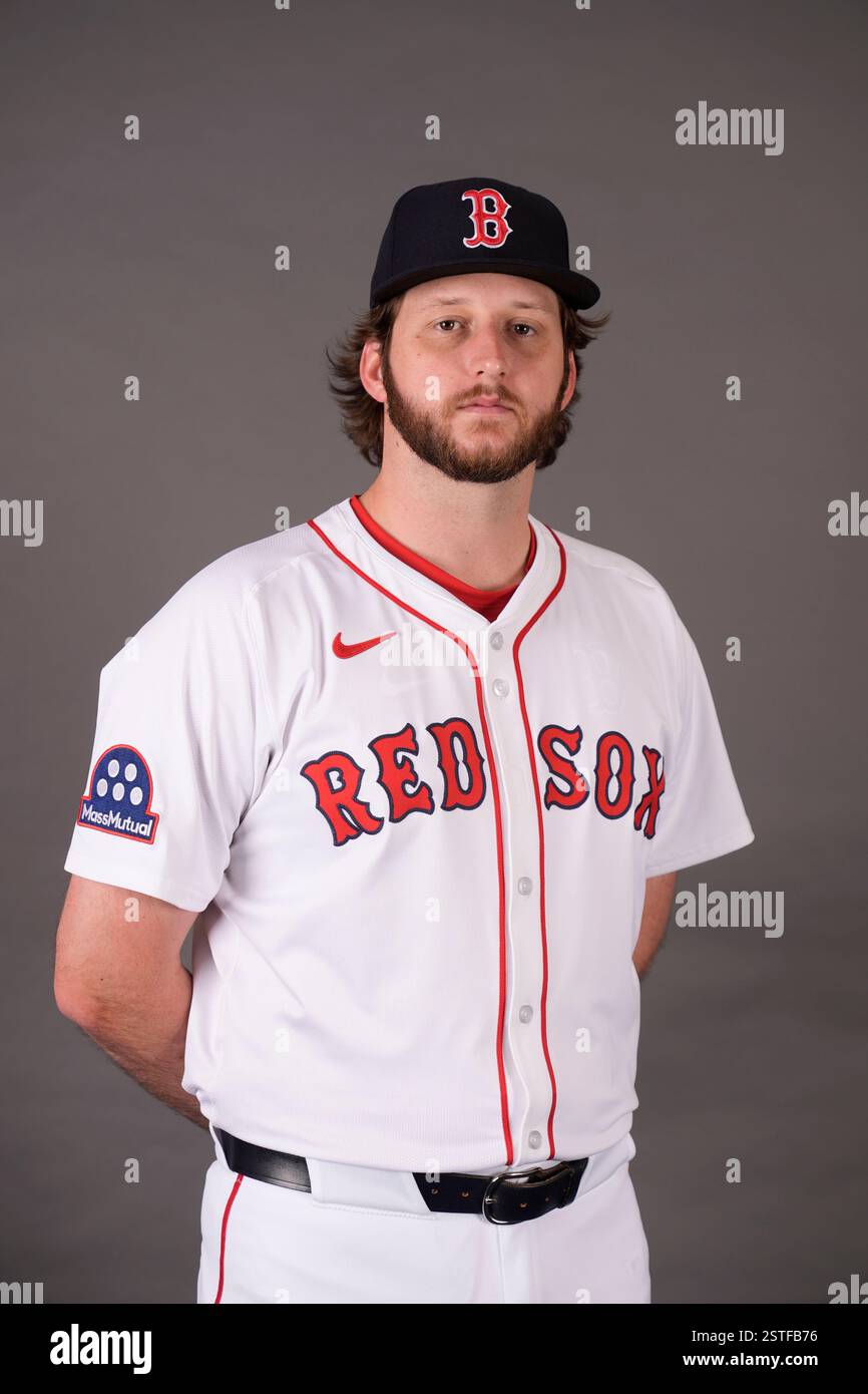 Boston Red Sox pitcher Justin Slaten poses during photo day at the team ...