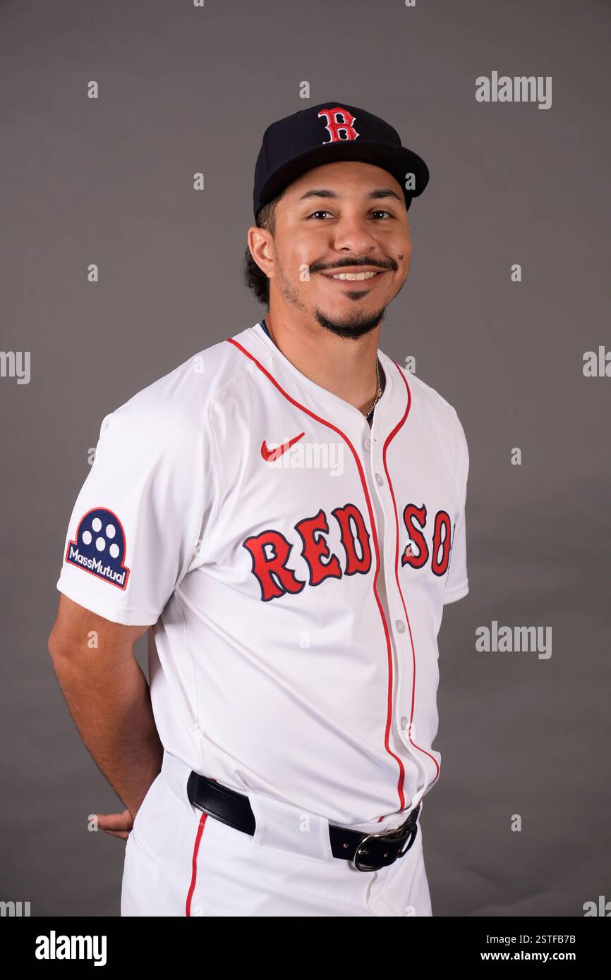 Boston Red Sox shortstop David Hamilton poses during photo day at the ...