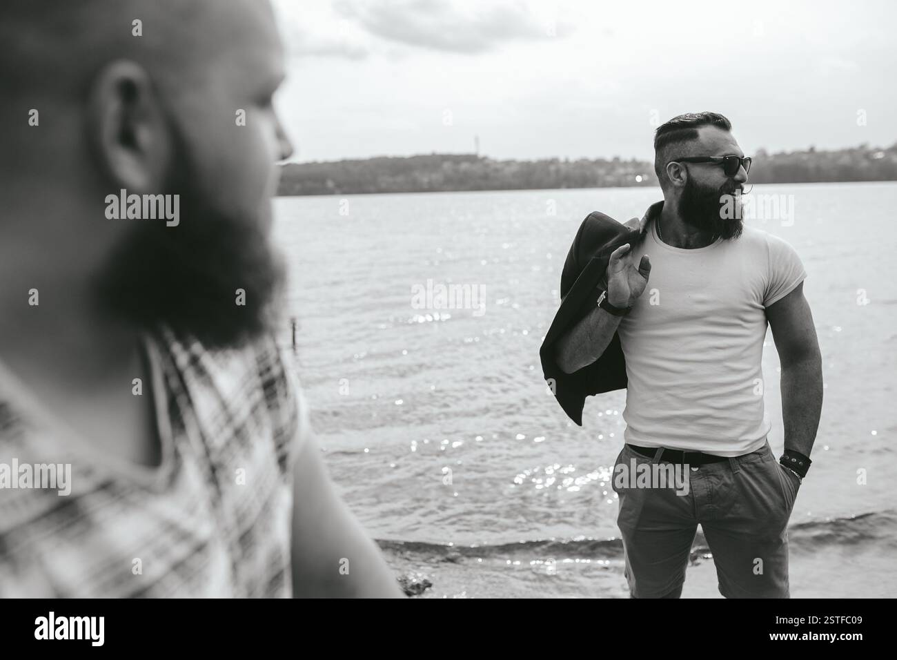 Two stylish men posing hi-res stock photography and images - Alamy