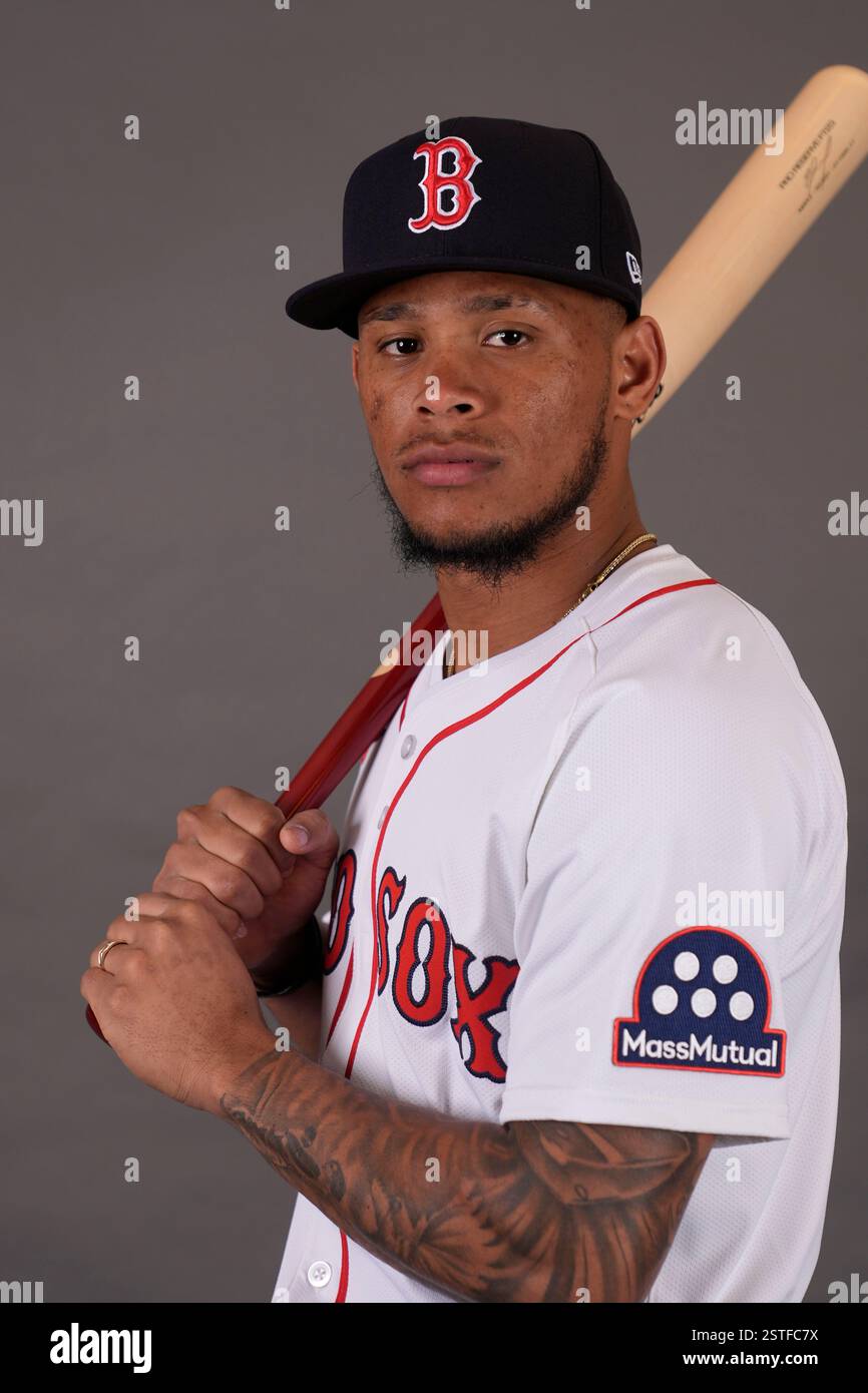 Boston Red Sox shortstop Ceddanne Rafaela poses during photo day at the ...