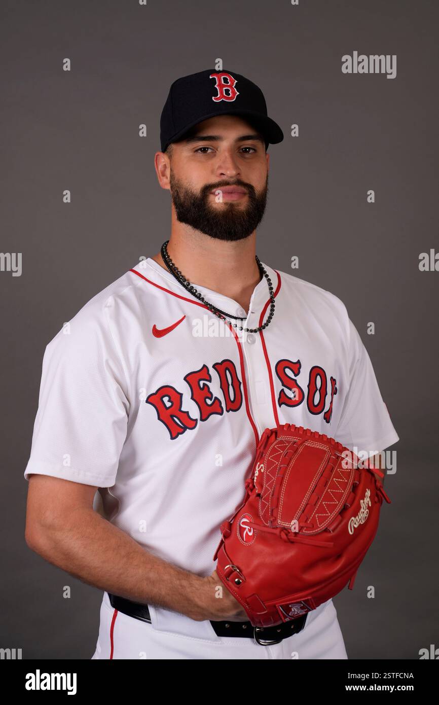 Boston Red Sox pitcher Patrick Sandoval poses during photo day at the ...