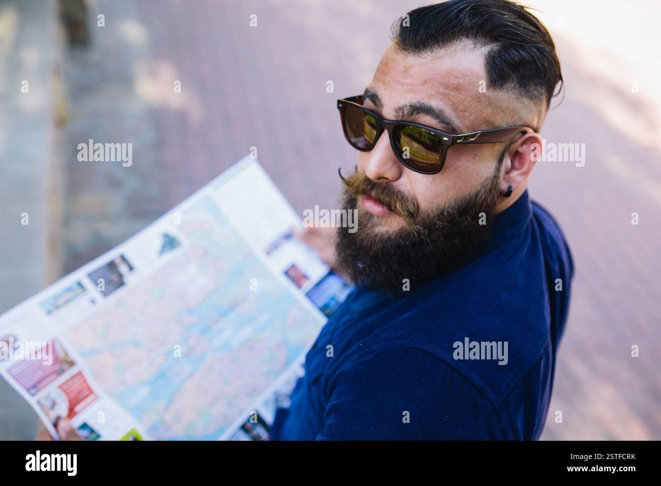 Bearded man listening music in hi-res stock photography and images - Alamy