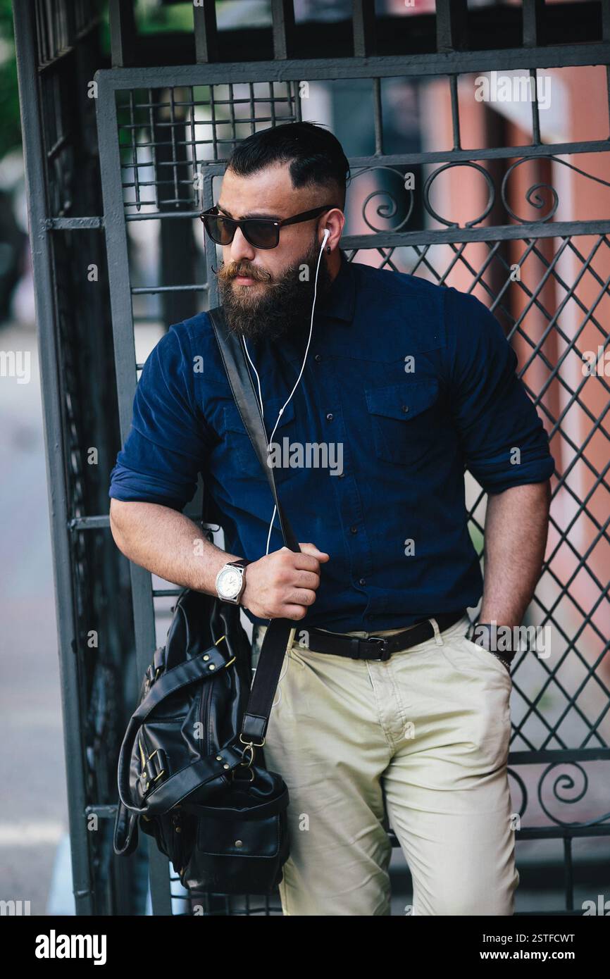 Bearded black man stands outdoor hi-res stock photography and images ...