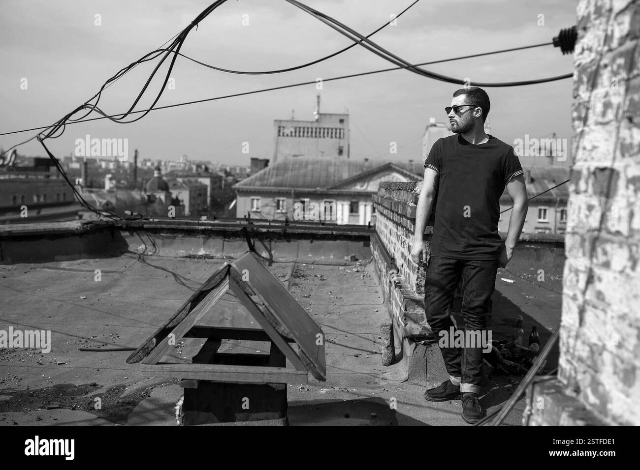 Old man posing in Black and White Stock Photos & Images - Alamy