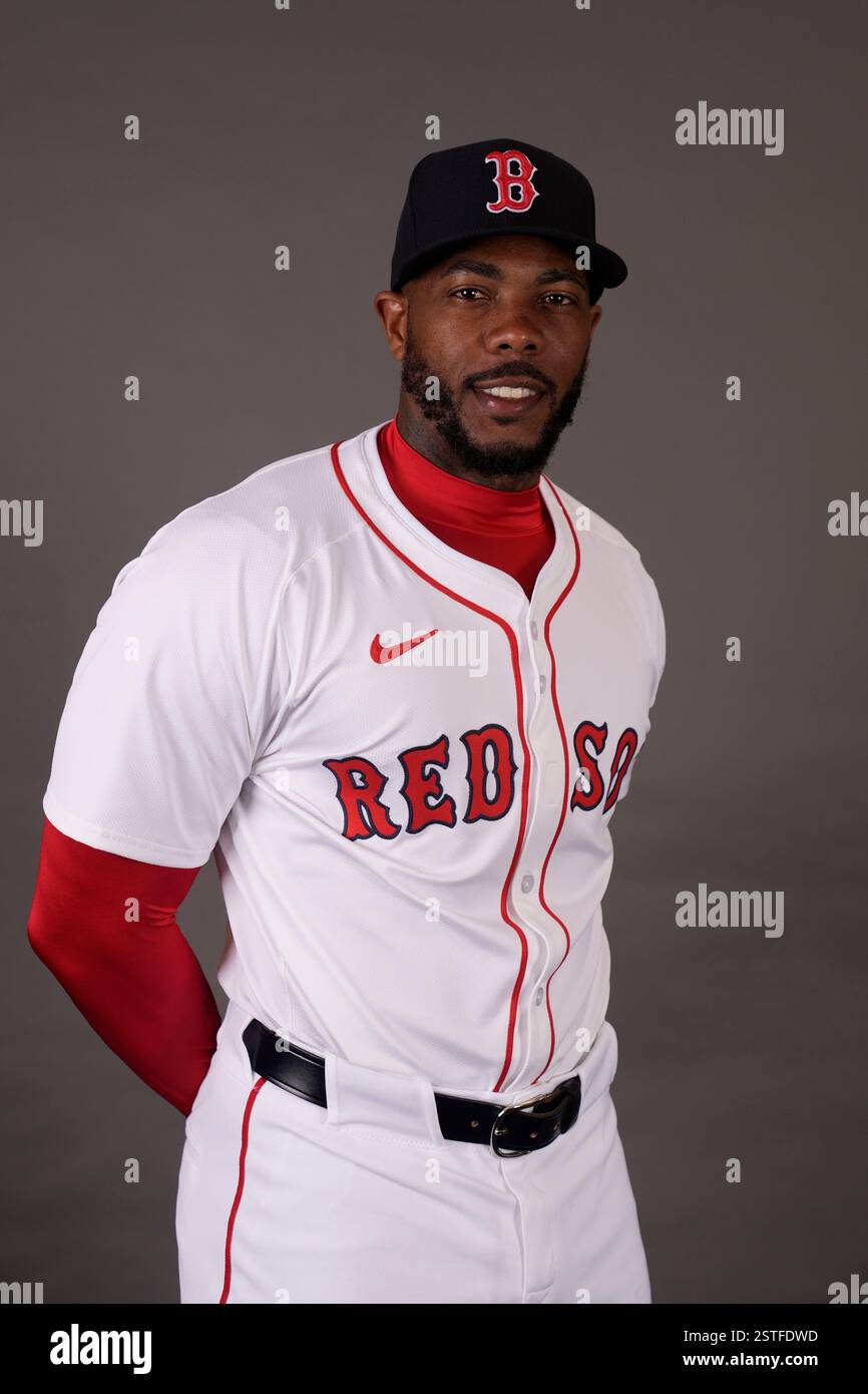 Boston Red Sox pitcher Aroldis Chapman poses during photo day at the ...