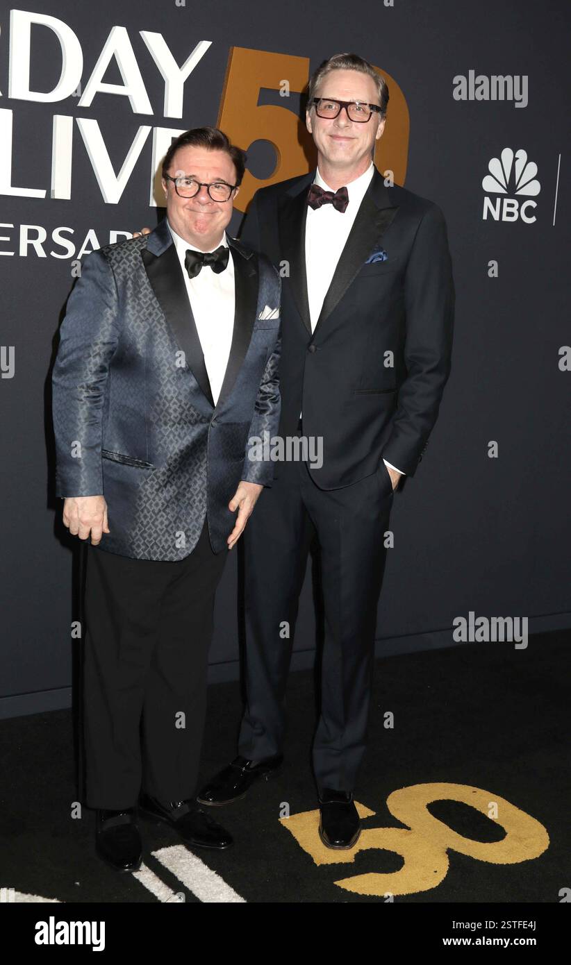 February 16, 2025, New York, New York, USA: Actor NATHAN LANE and DEVLIN ELLIOTT seen at the ...