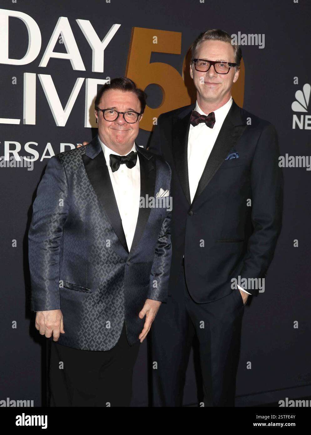 February 16, 2025, New York, New York, USA: Actor NATHAN LANE and DEVLIN ELLIOTT seen at the ...