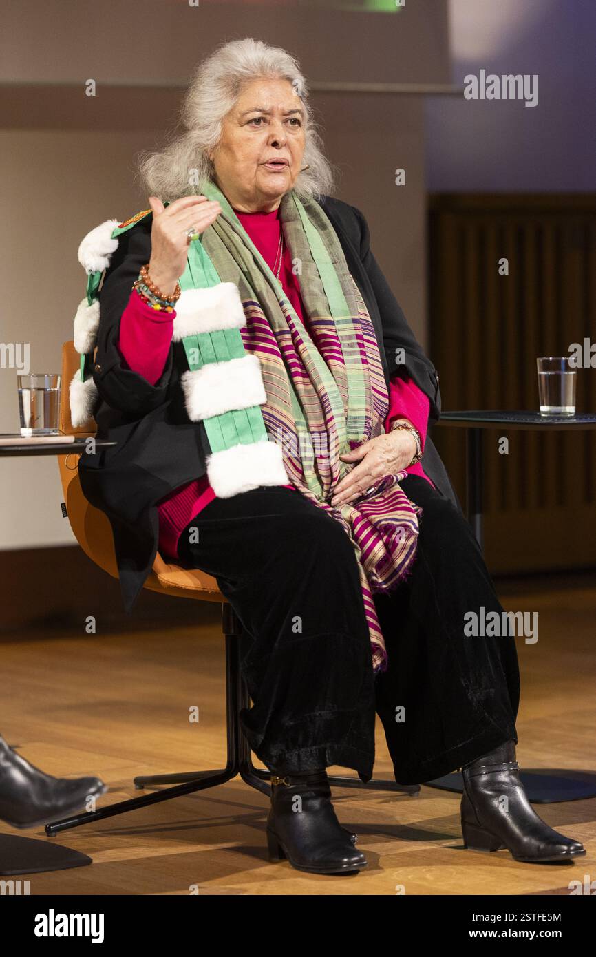 Liege, Belgium. 18th Feb, 2025. Afghan activist Mahbouba Seraj pictured ...