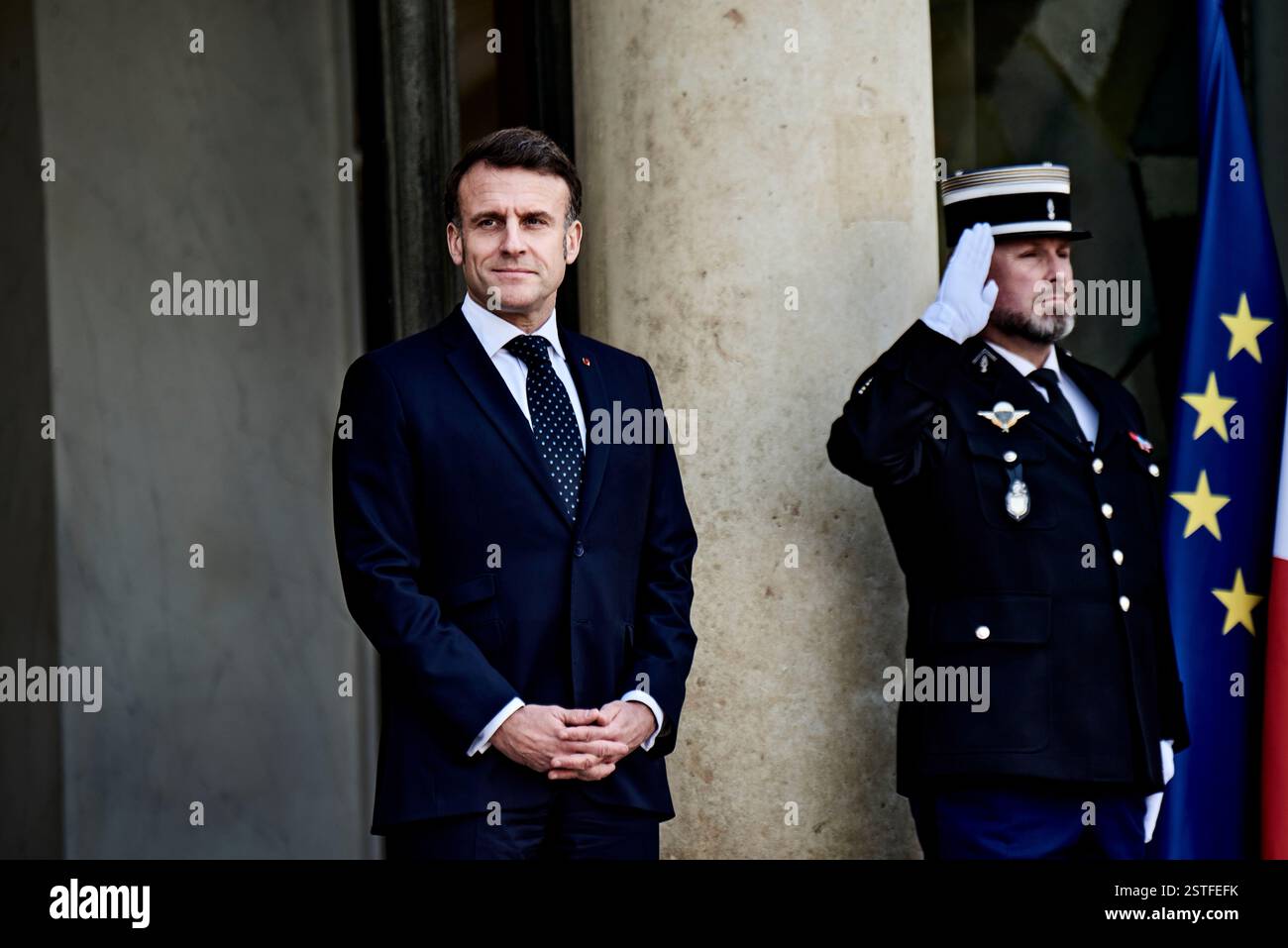 Paris, France. 17th Feb, 2025. French President Emmanuel Macron ...