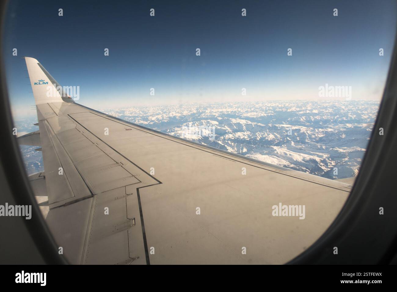 A breathtaking view from the passenger window of a KLM aircraft ...