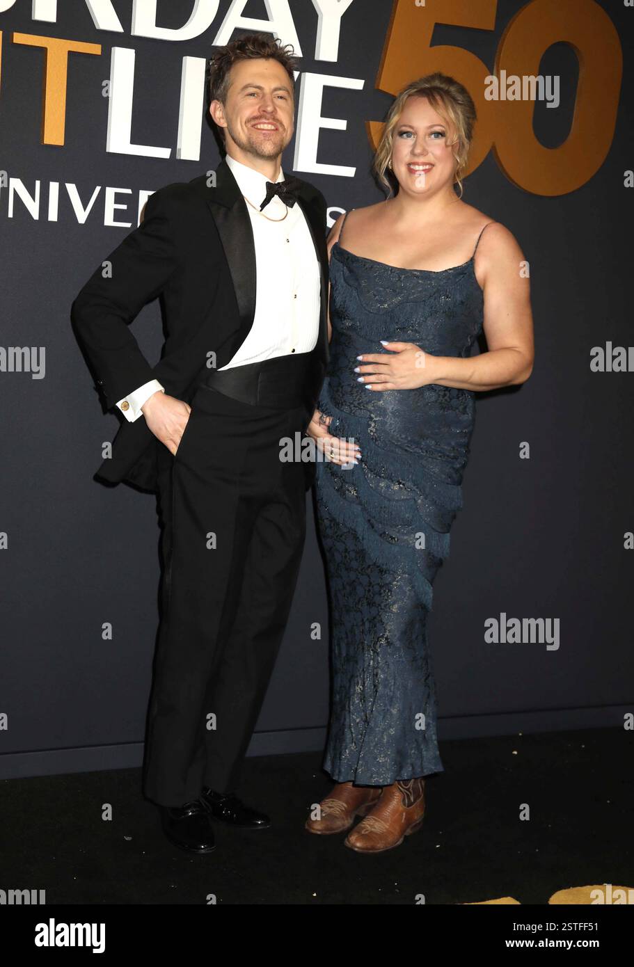 February 16, 2025, New York, New York, USA: Actor ALEX MOFFAT and ...