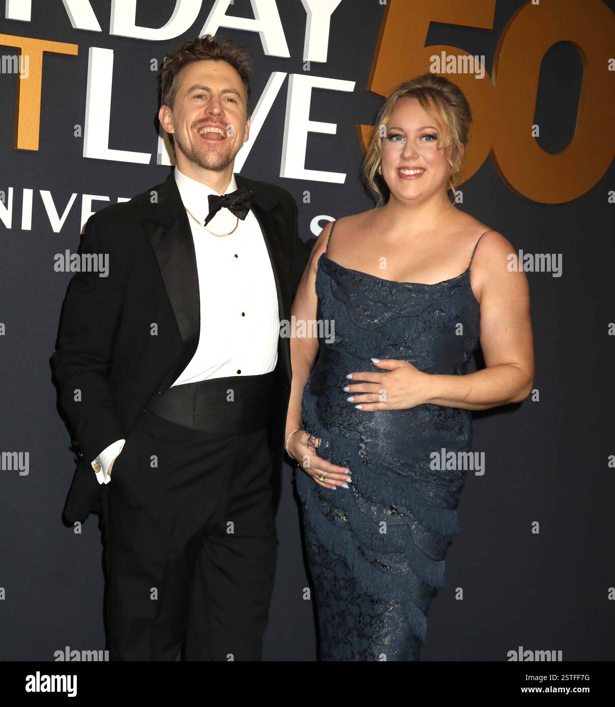 February 16, 2025, New York, New York, USA: Actor ALEX MOFFAT and ...