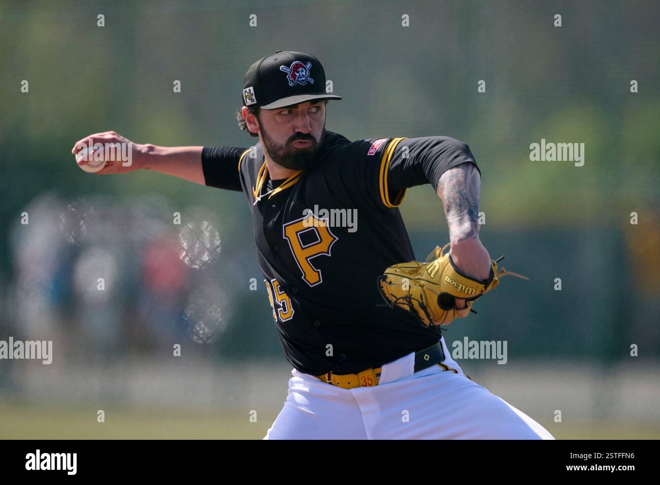 Pittsburgh Pirates pitcher Colin Holderman (35) throws live batting ...