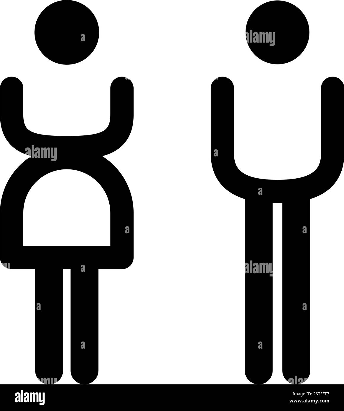 Modern Male and Female Bathroom Sign Icon symbol vector illustration ...