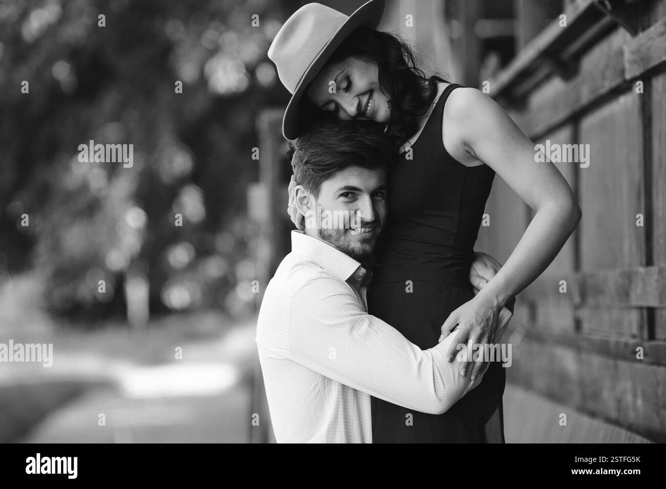 Woman smile enjoy park Black and White Stock Photos & Images - Alamy