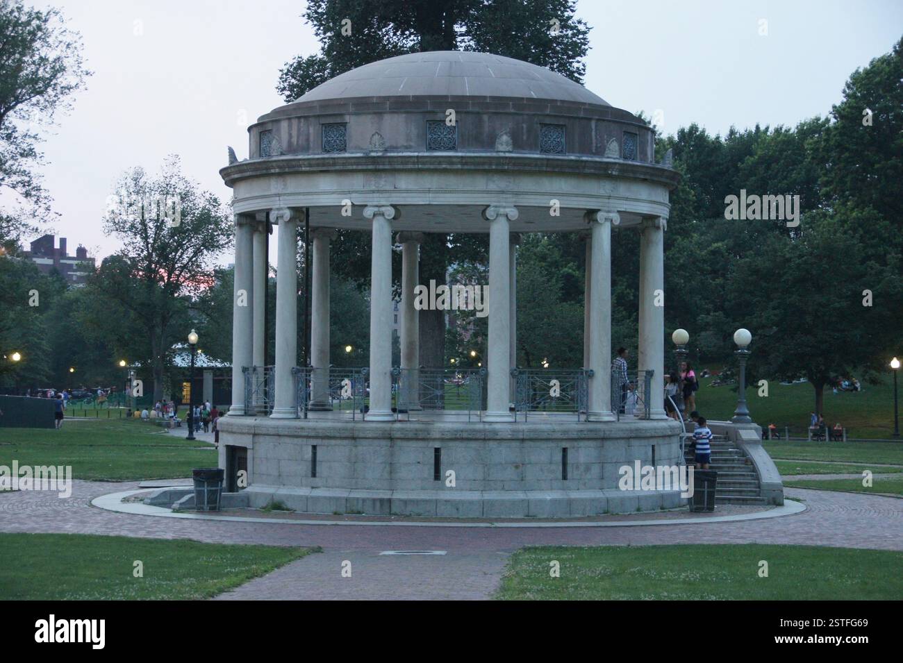 Parkman Bandstand. Neoclassical rotunda with a domed roof and columns ...