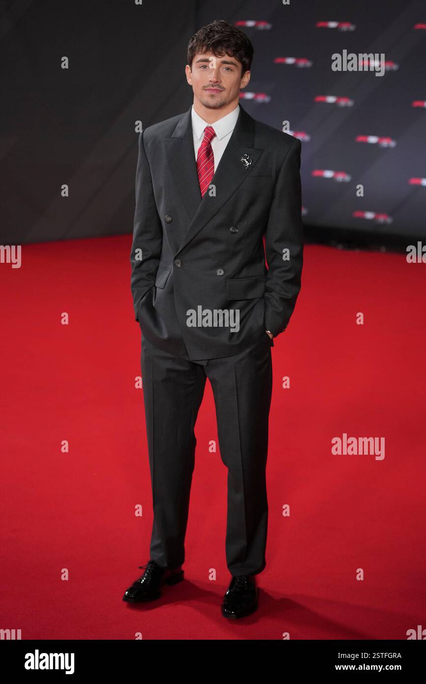 Ferrari driver Charles Leclerc of Monaco poses for cameras as he ...