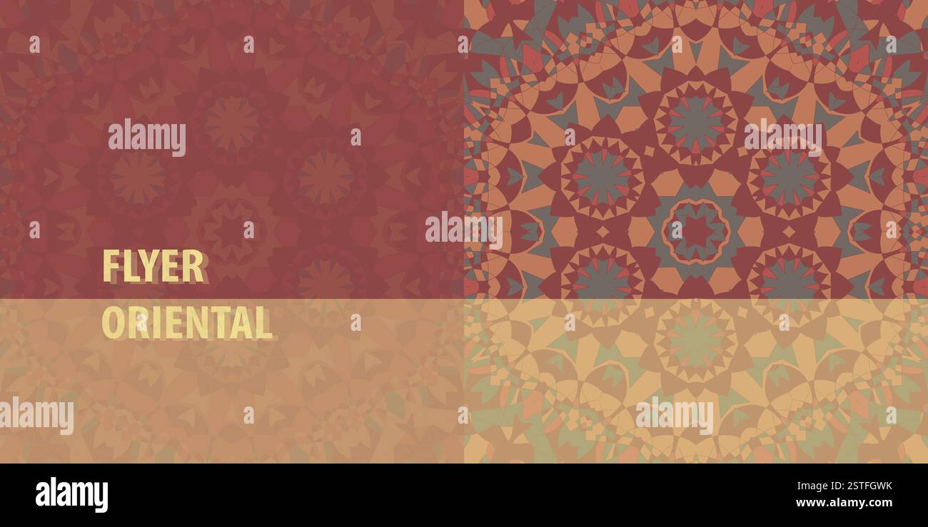 Flayer cover template design. Abstract Retro Ornate Mandala Background ...