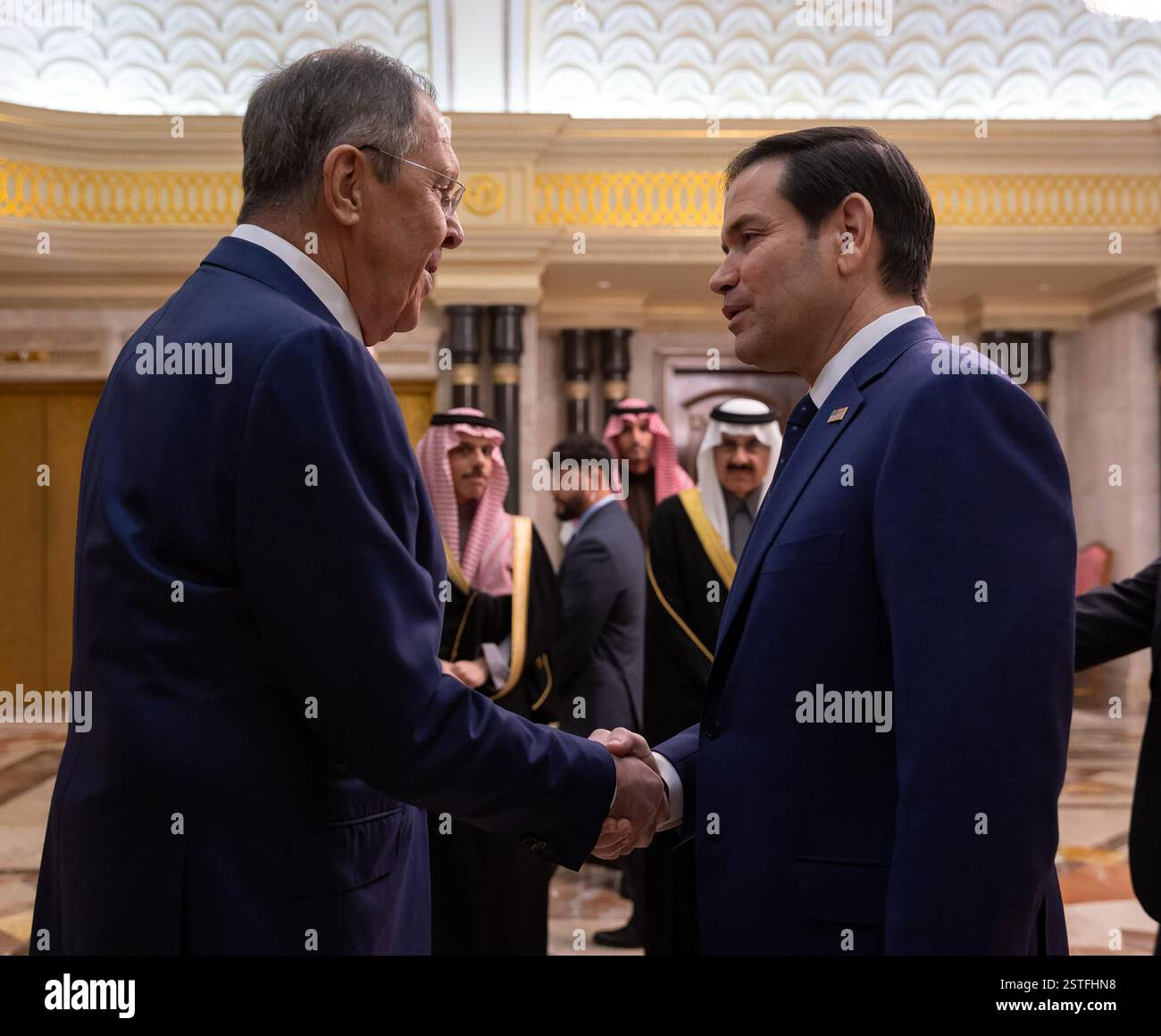 Riyadh, Saudi Arabia. 18th Feb, 2025. US Secretary of State Marco Rubio ...