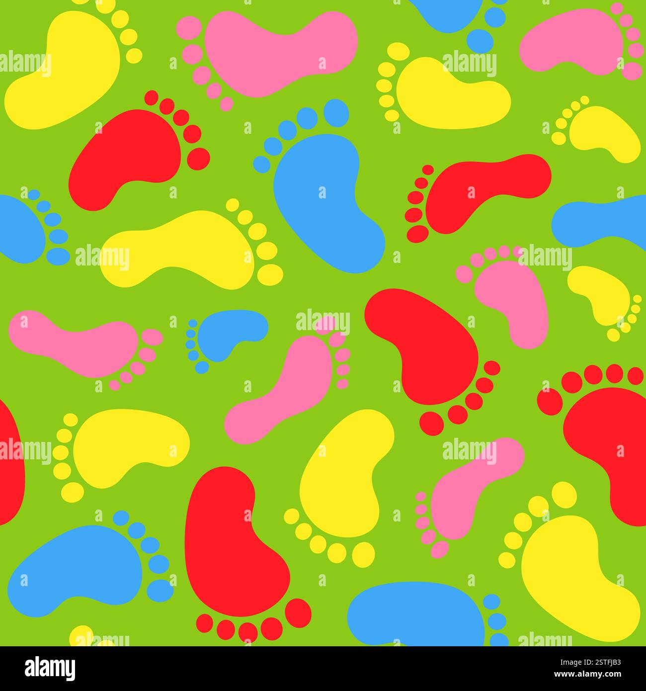Seamless pattern with human footprints. People feet symbol vector ...