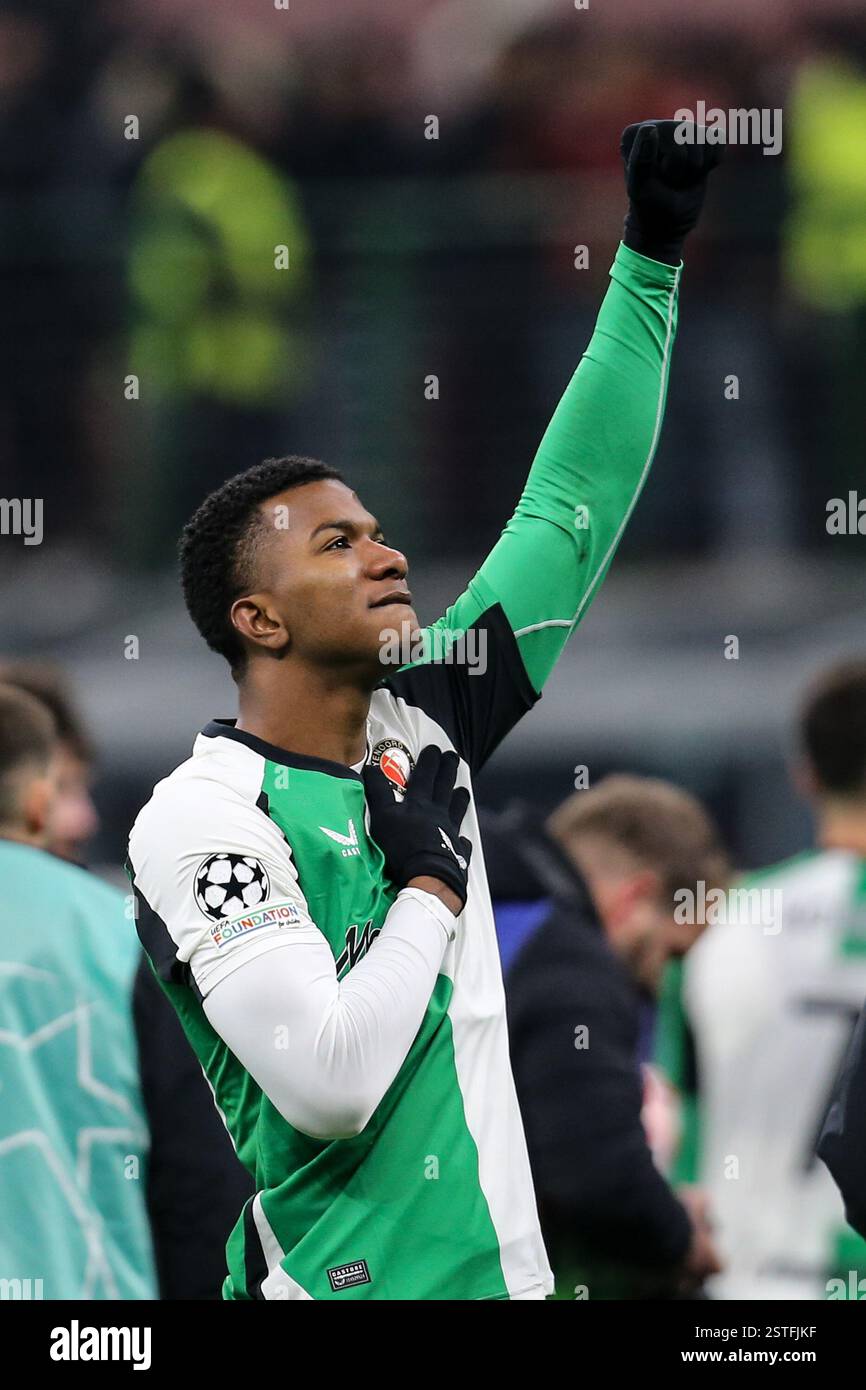 Milan, Italy, February 18st 2025: Antoni Milambo (Feyenoord during the ...