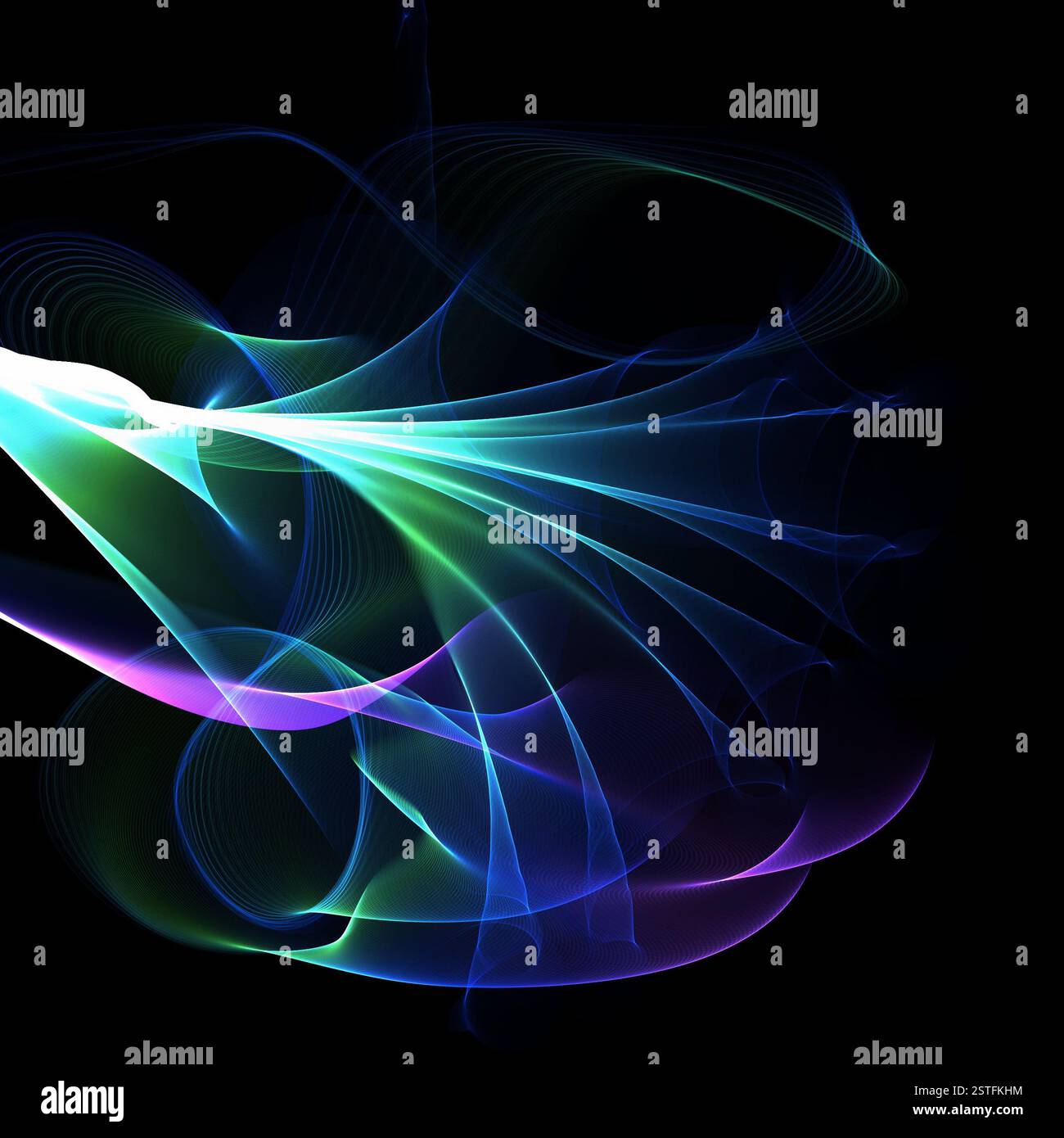 Illustration of futuristic abstract glowing lines neon light curves ...