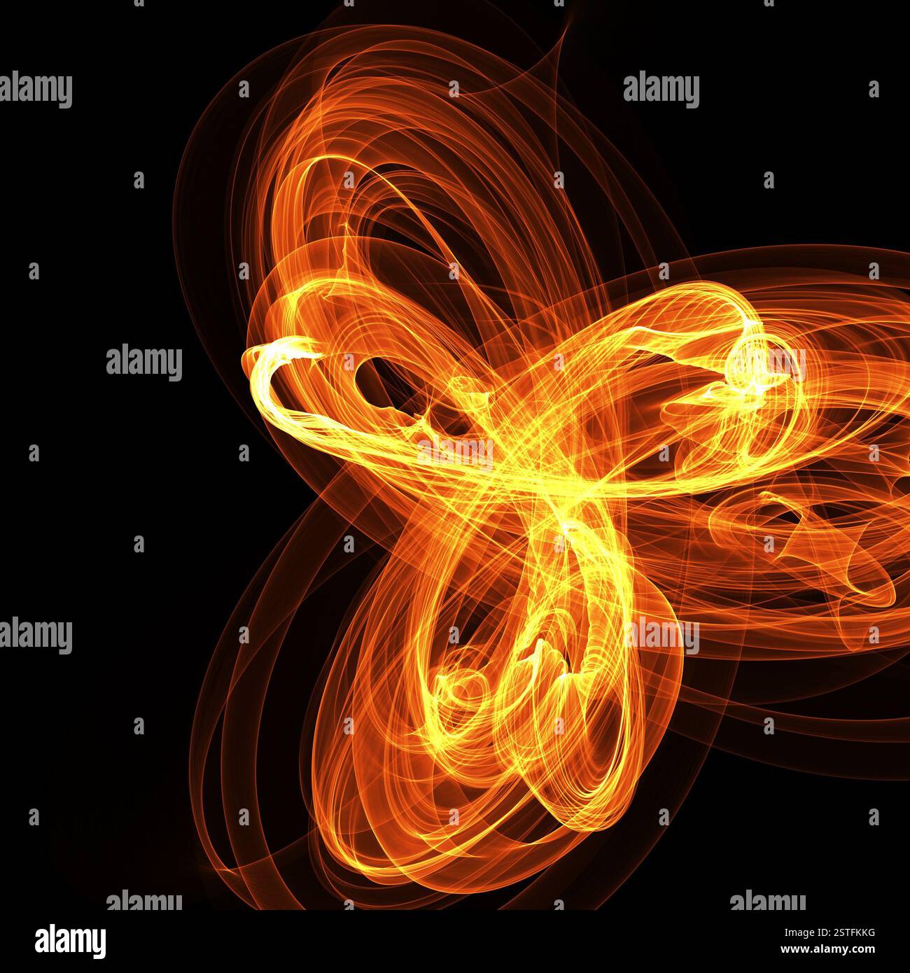 Three ended fire structure painted in the air in the night Stock Photo ...