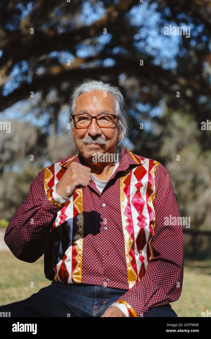 Coleman, Florida, USA. 18th Feb, 2025. Native American activist LEONARD ...