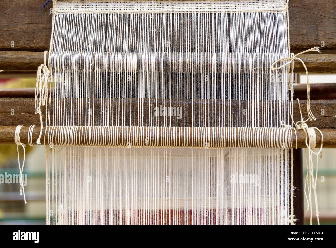 Loom in a rug factory Stock Photo - Alamy