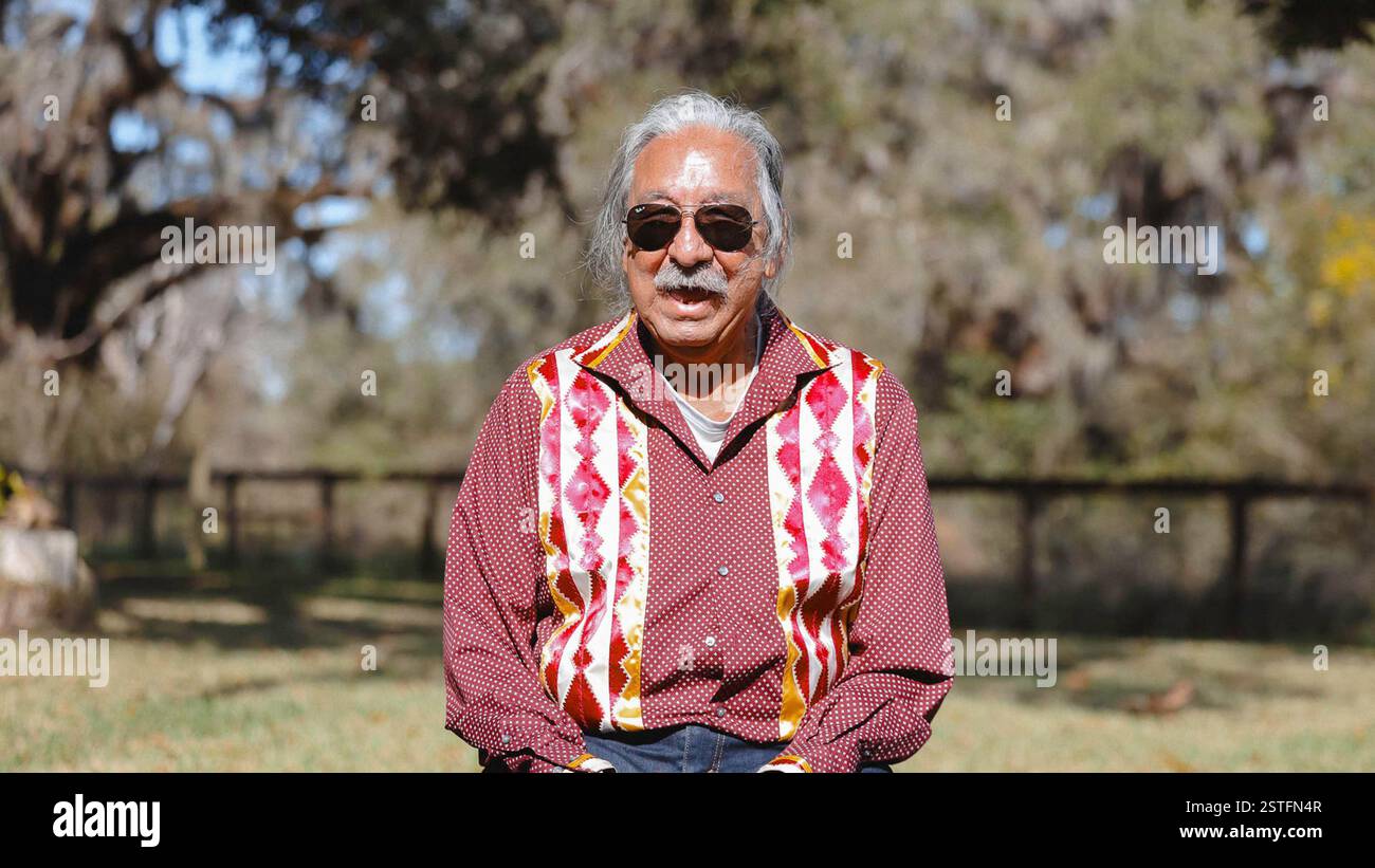 Coleman, Florida, USA. 18th Feb, 2025. Native American activist LEONARD ...