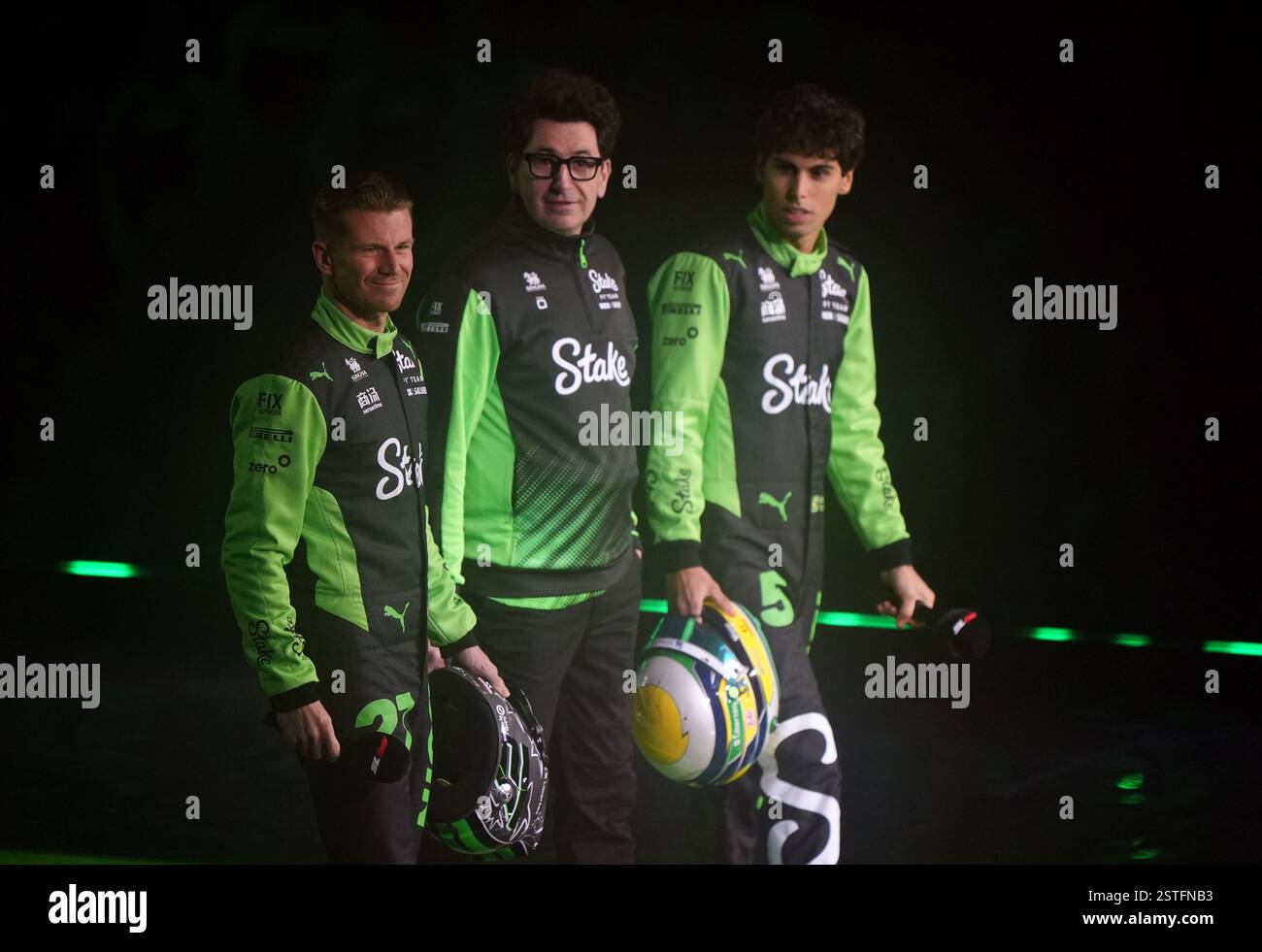 Kick Sauber drivers Gabriel Bortoleto and Nico Hulkenberg with interim ...