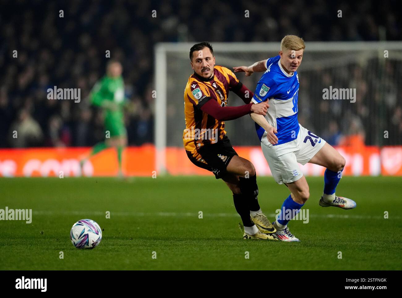 Birmingham City's Alex Cochrane (right) and Bradford City's Antoni ...