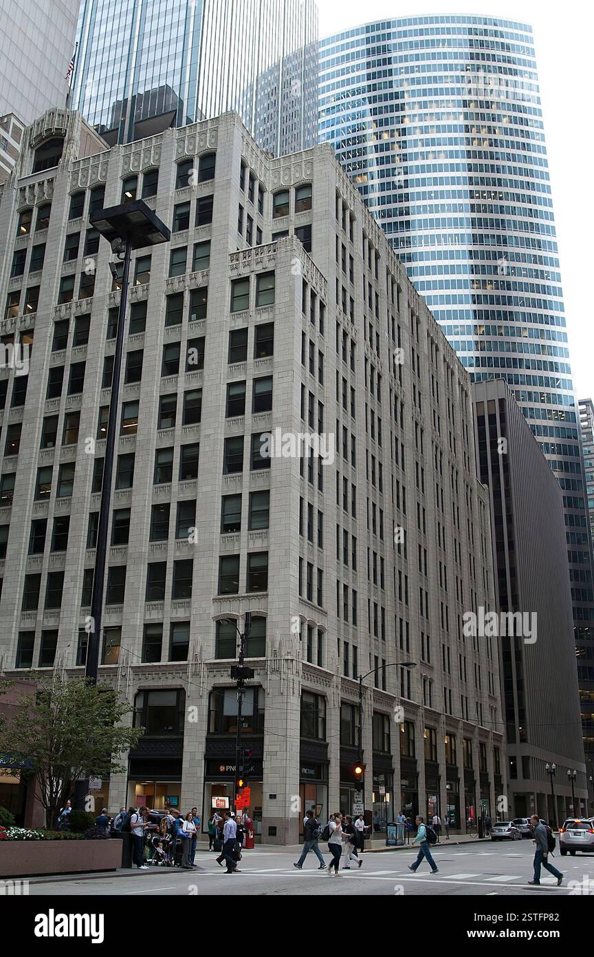 Chicago Loop, Illinois, USA; city center, downtown; Building from North ...