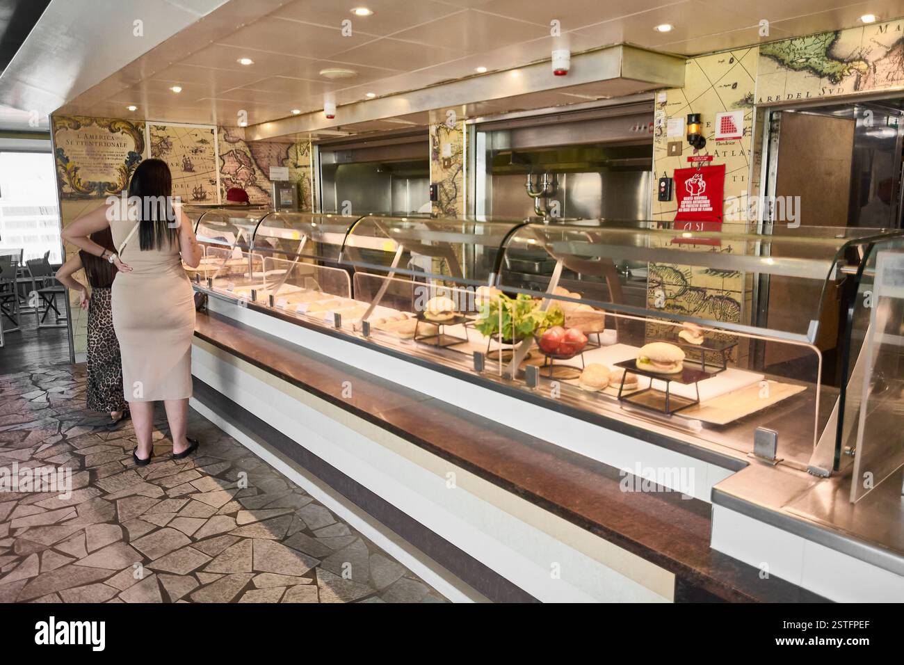 Catania. Italy - February 18, 2025: A food counter in a self-service ...
