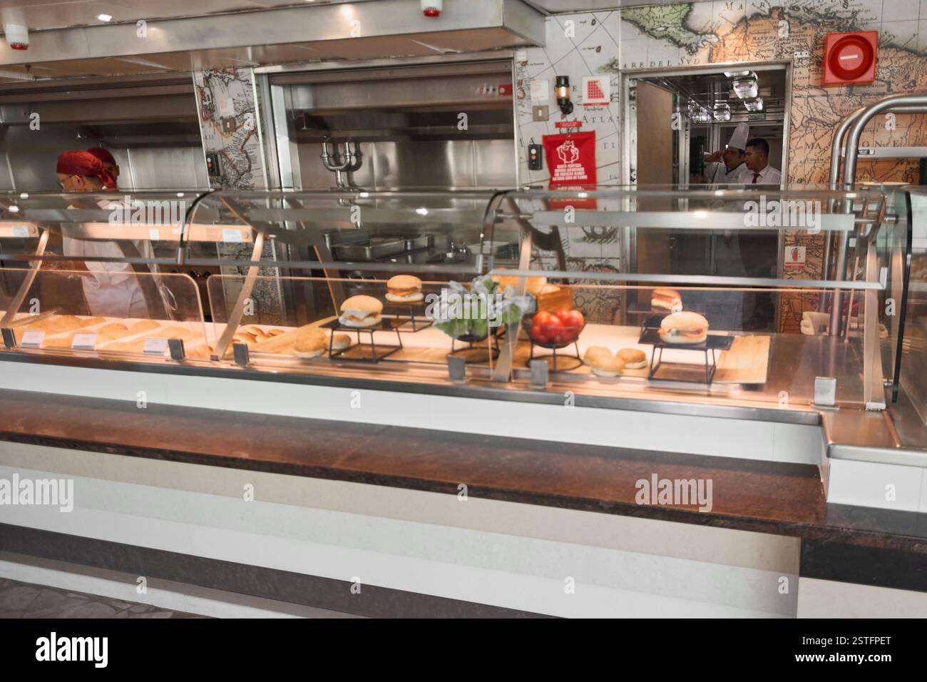 Catania. Italy - February 18, 2025: Food on the counter of a self ...