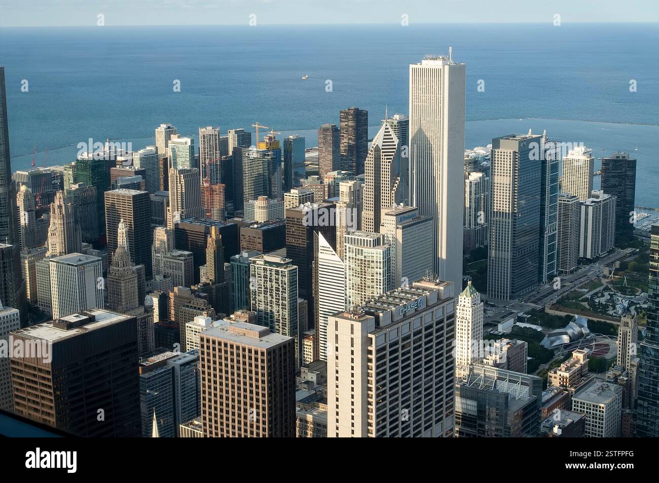 Chicago Loop, Illinois, USA; city center, downtown; panorama of the city with a view of Lake ...