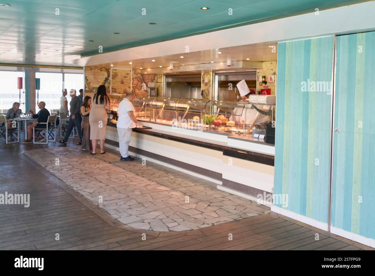 Catania, Italy - February 18, 2025: A self-service counter of a cafe ...