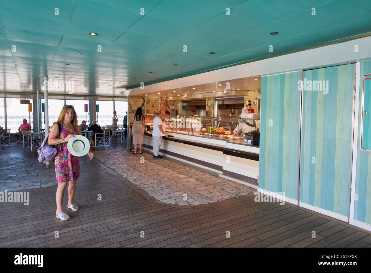 Catania, Italy - February 18, 2025: Cafe with a self-service counter ...