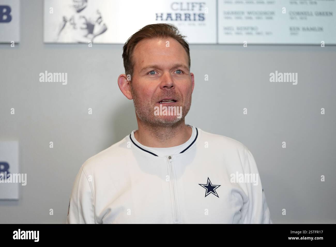 Dallas Cowboys offensive line coach Conor Riley responds to questions ...
